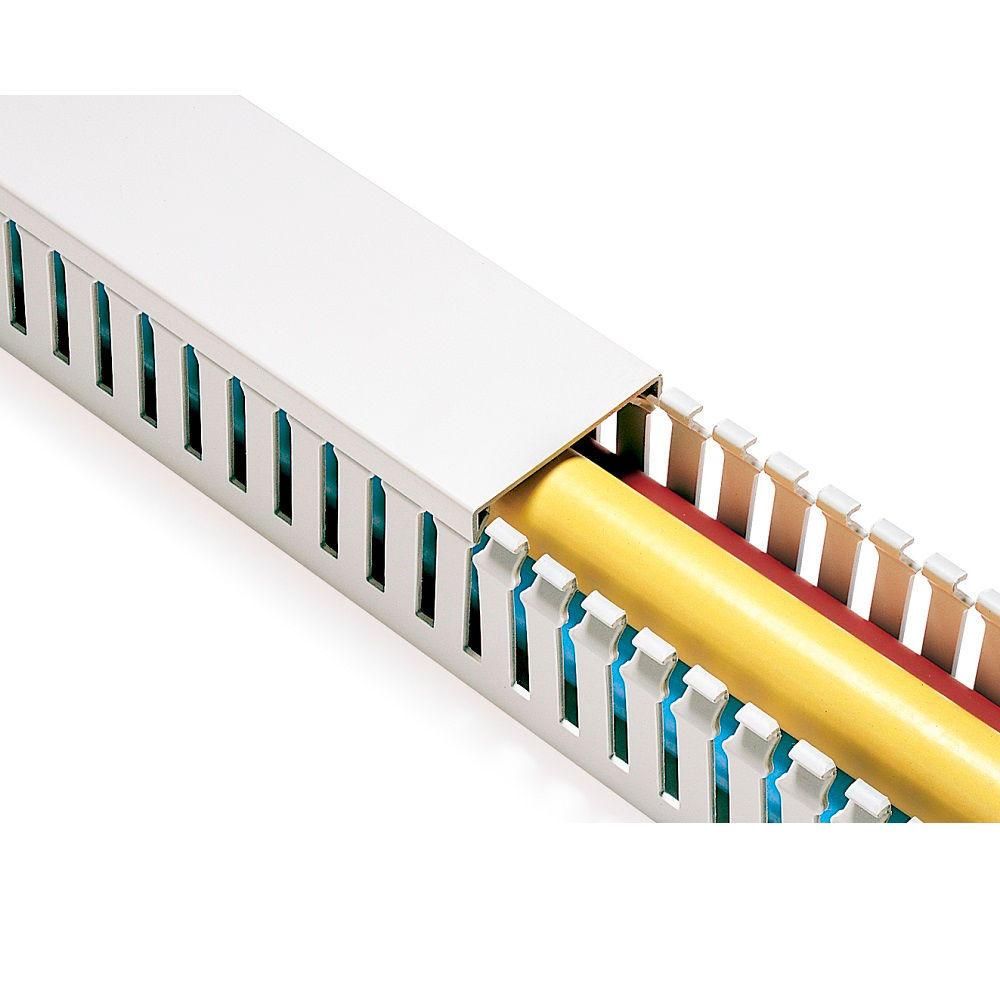 Canaleta PVC Aparente Perfurada Sem Divisória 50X50X2000MM Creme Com ...